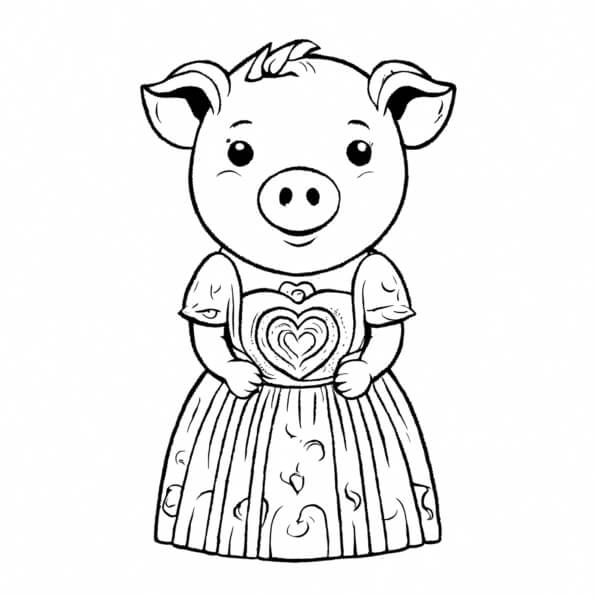 teacup pig coloring page