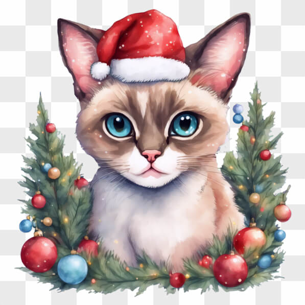 Download Festive Cat with Christmas Trees Cartoons Online - Creative ...