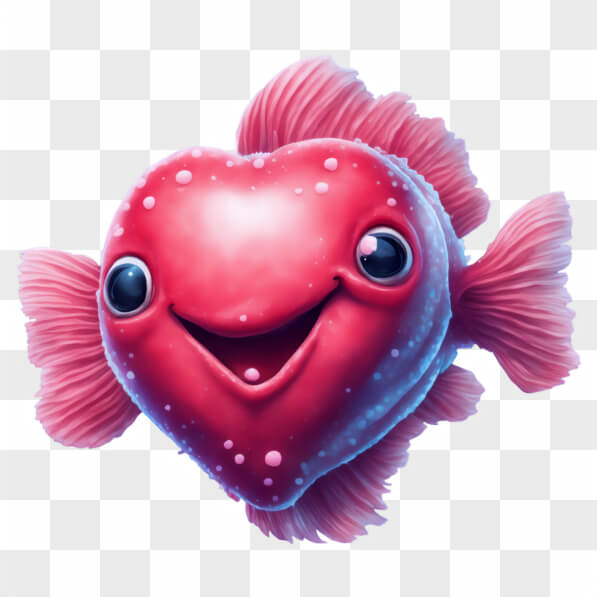 Download Cartoon Heart-Shaped Fish Cartoons Online - Creative Fabrica
