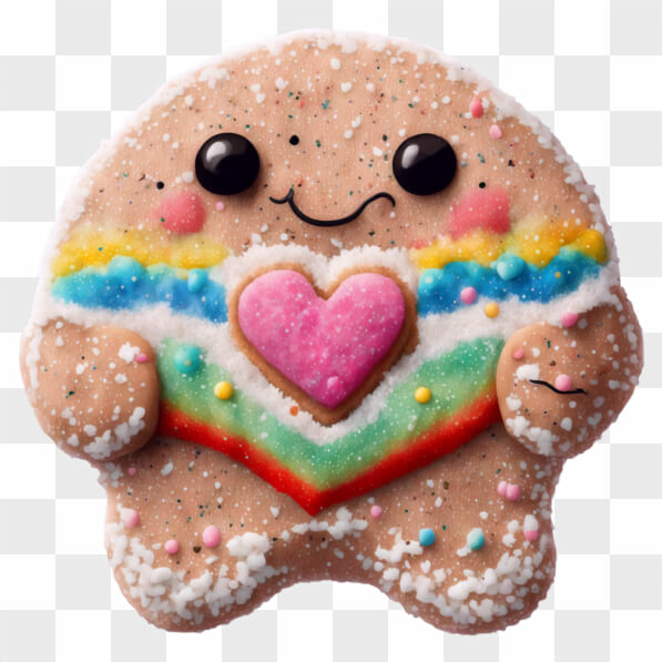 Download Cute Gingerbread Cookie Character with Rainbow Icing Cartoons ...