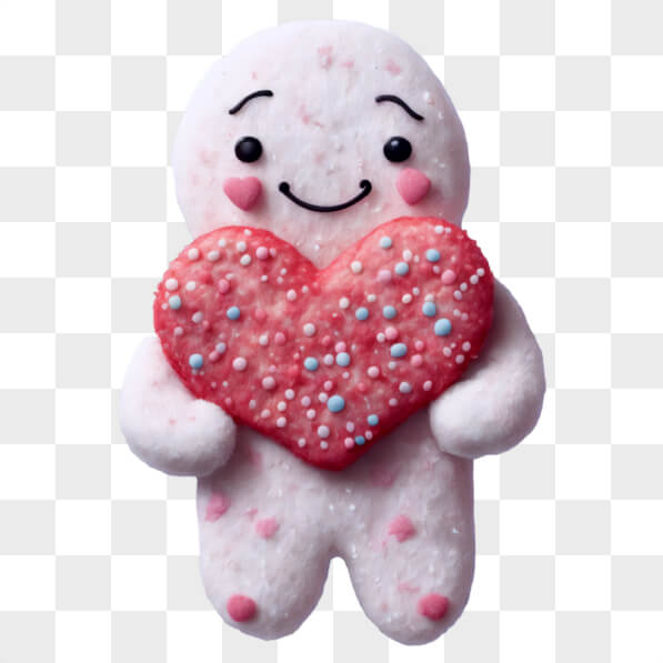 Download Cute Cookie Character Holding a Heart-Shaped Cookie Cartoons ...