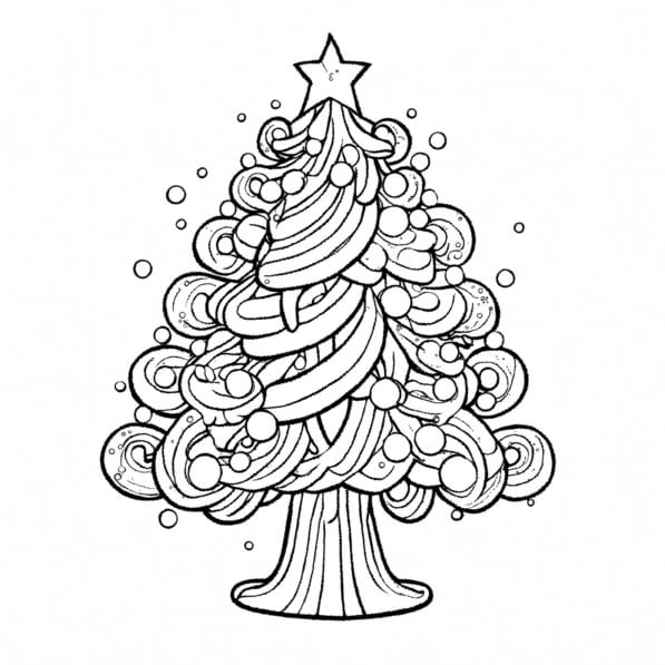 Télécharger Page de coloriage d'arbre de Noël fantaisiste Pages de ...