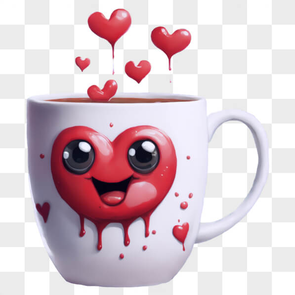 Download Whimsical Heart Mug with Floating Hearts Cartoons Online ...