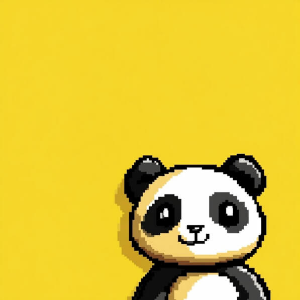Download Pixel Art Panda on Yellow Background Backgrounds Online ...