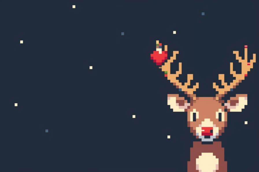 Baixe Rena Pixel Art Festiva Backgrounds - Creative Fabrica