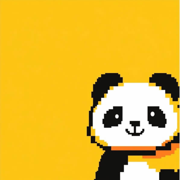Descarga Panda de Pixel Art sobre Fondo Amarillo Fondos En Línea ...