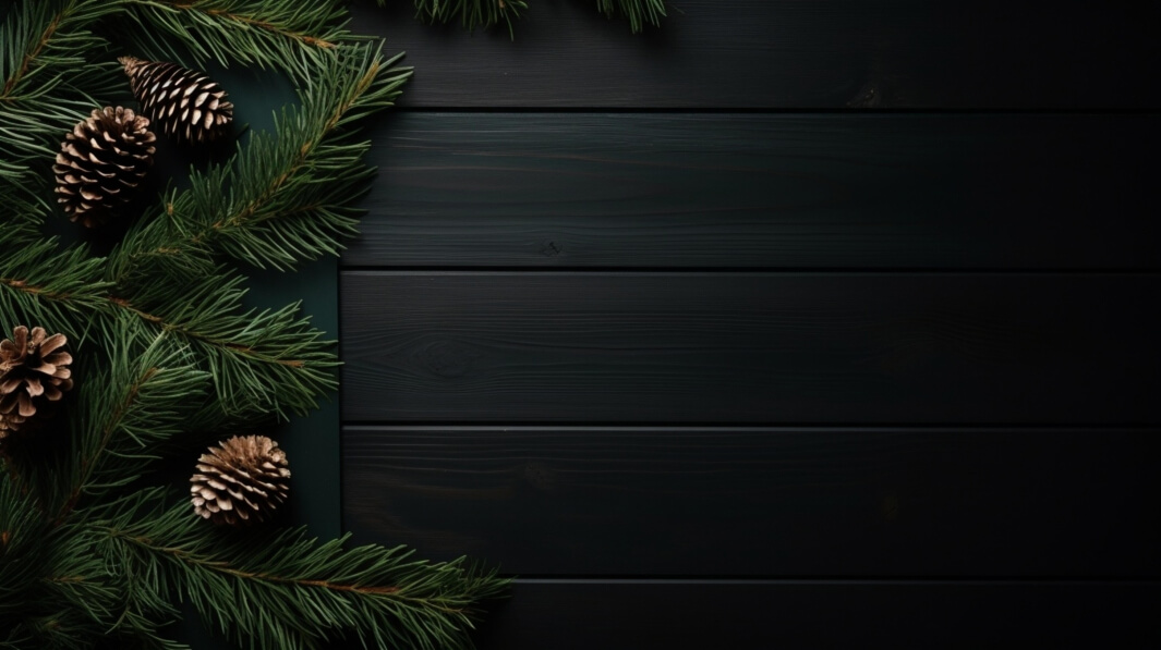 Download Pine Branches and Cones on Dark Wood Background Backgrounds ...