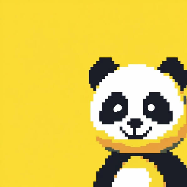 Download Pixel Art Panda on Yellow Background Backgrounds Online ...