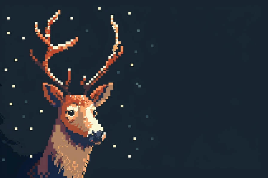 Download Pixel Art Deer Under Starry Sky Backgrounds Online - Creative ...