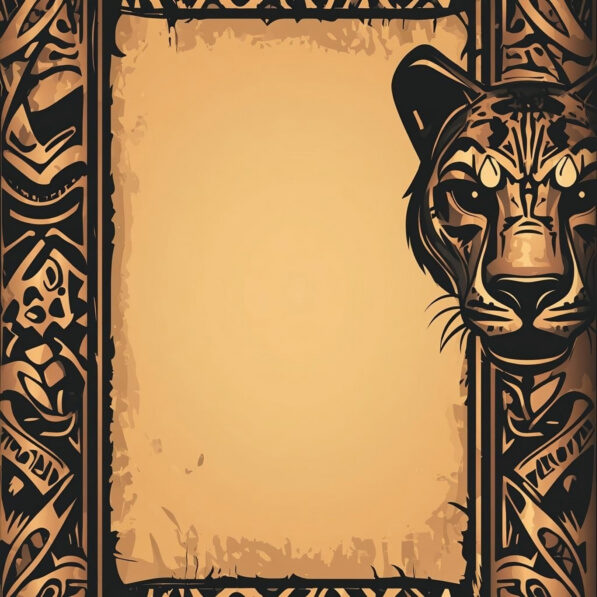 Download Ornate Tribal Frame with Tiger Backgrounds Online - Creative ...