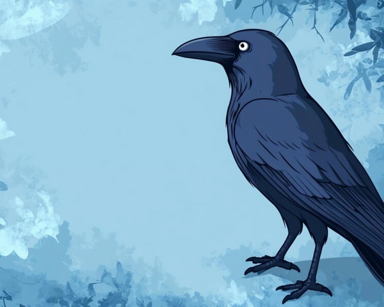 Download Stylized Raven on Blue Background Backgrounds Online ...