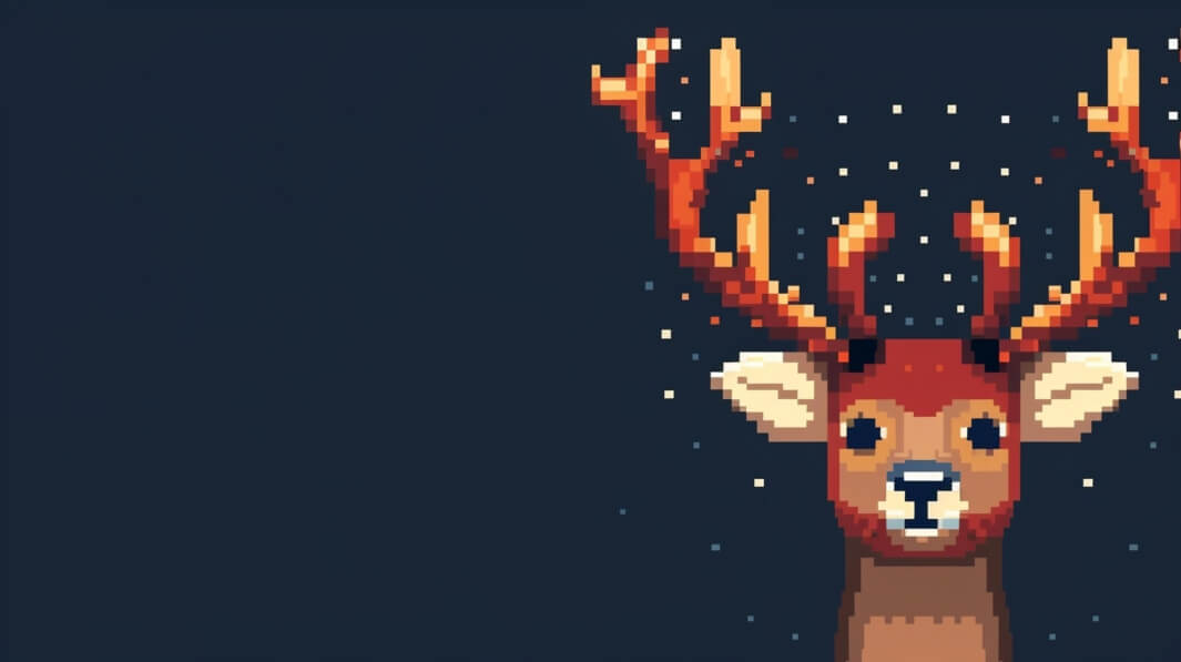 Download Pixel Art Deer with Orange Antlers Backgrounds Online ...