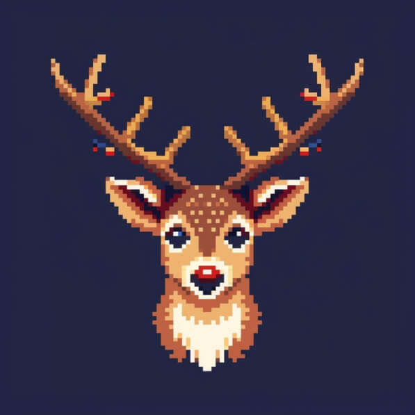 Download Pixel Art Deer with Antlers Backgrounds Online - Creative Fabrica