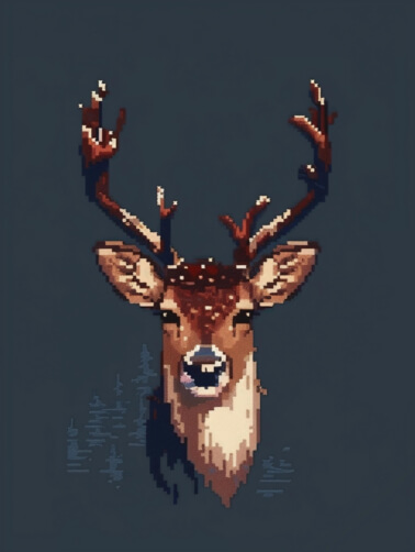 Download Pixel Art Deer with Antlers Backgrounds Online - Creative Fabrica