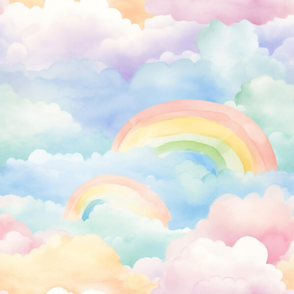 Download Pastel Rainbow and Clouds Patterns Online - Creative Fabrica