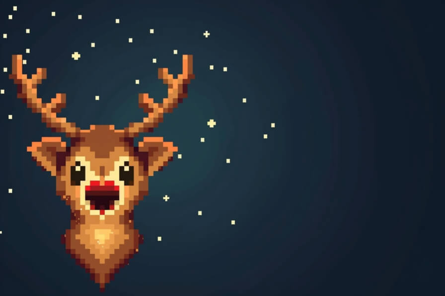 Download Pixel Art Reindeer against Starry Background Backgrounds ...
