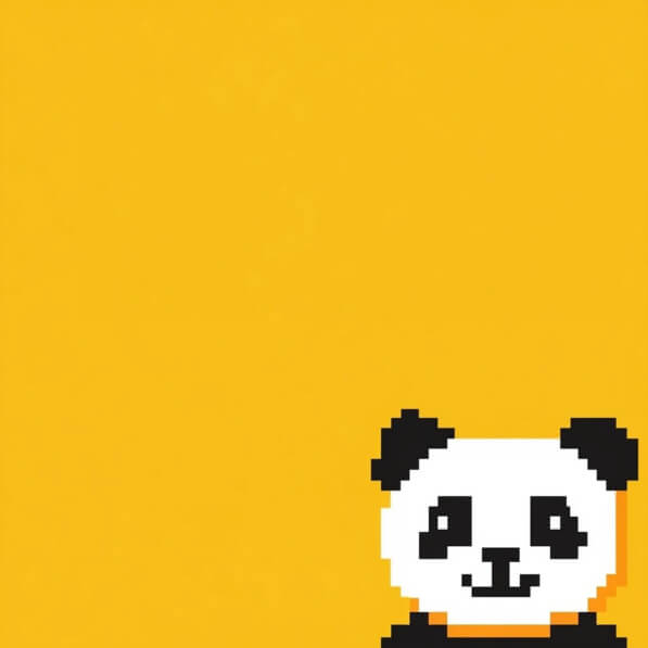 Download Pixel Art Panda on Yellow Background Backgrounds Online ...
