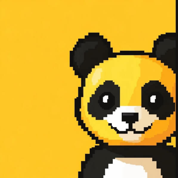 Descarga Panda de Arte Pixel con Fondo Amarillo Fondos En Línea ...