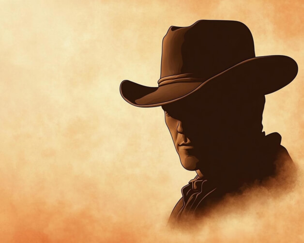 Download Silhouette of a Cowboy against Yellow Background Backgrounds ...
