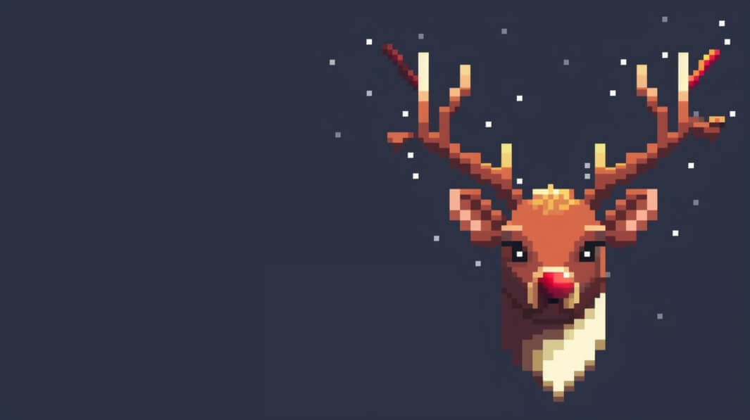 Download Pixel Art Reindeer Head with Snowflakes Backgrounds Online ...
