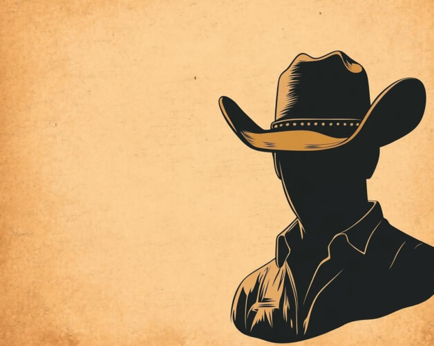 Download Silhouette of a Cowboy against Yellow Background Backgrounds ...