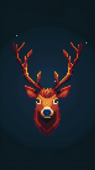 Scarica Testa di cervo in pixel art Sfondi Online - Creative Fabrica