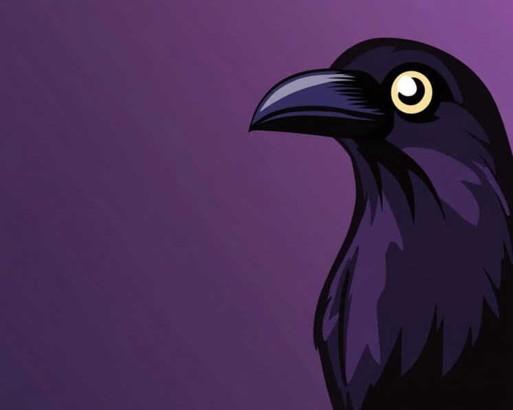 Download Stylized Raven Illustration on Purple Background Backgrounds ...