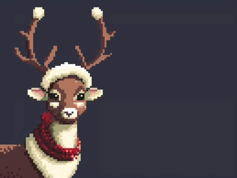 Download Festive Pixel Art Reindeer Backgrounds Online - Creative Fabrica