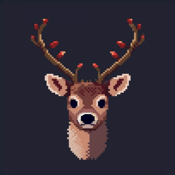 Download Pixel Art Deer with Antlers Backgrounds Online - Creative Fabrica