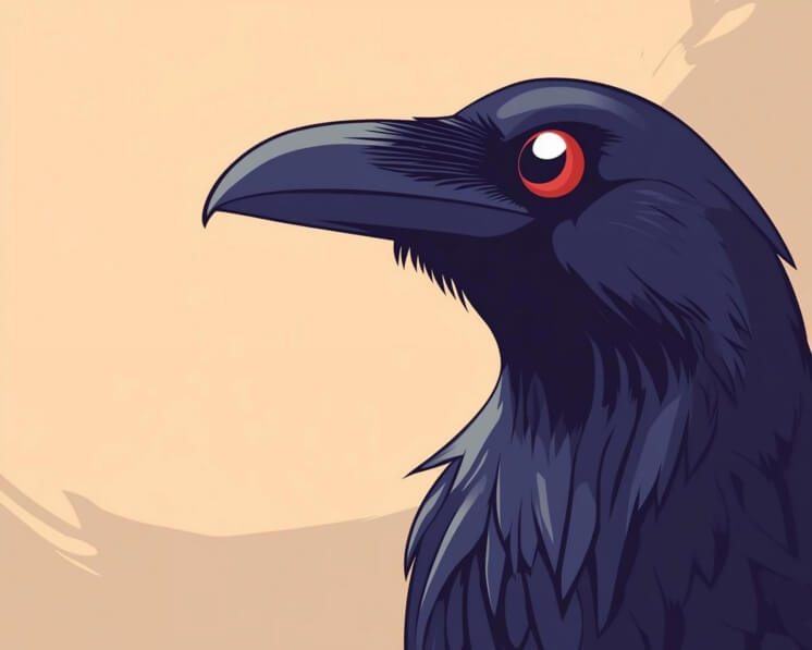 Download Stylized Raven with Red Eyes Backgrounds Online - Creative Fabrica
