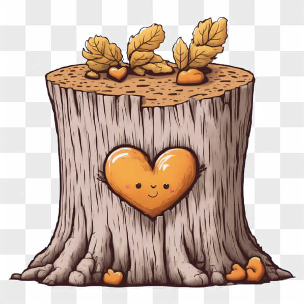 Download Whimsical Heart Tree Stump Illustration Cartoons Online ...