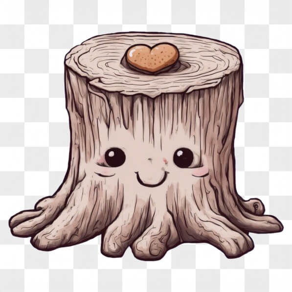 Download Cute Cartoon Tree Stump with Heart Cartoons Online - Creative ...