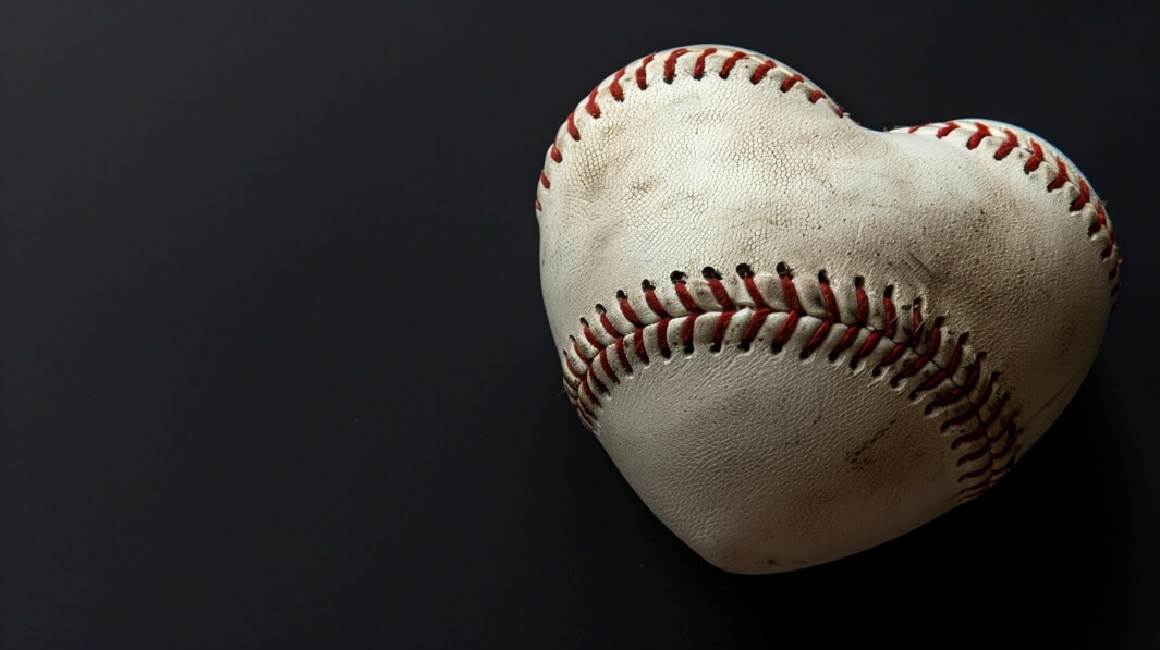 Download Heart-Shaped Baseball on Dark Background Backgrounds Online ...