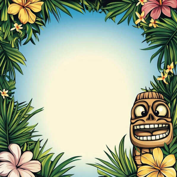 Download Tropical Tiki Border Backgrounds Online - Creative Fabrica