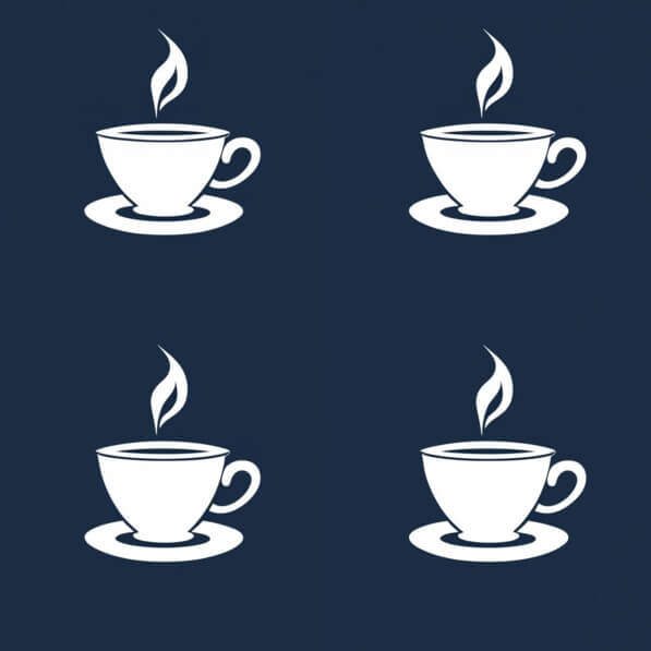 Download Stylized Tea Cups with Steam on Dark Background Patterns ...