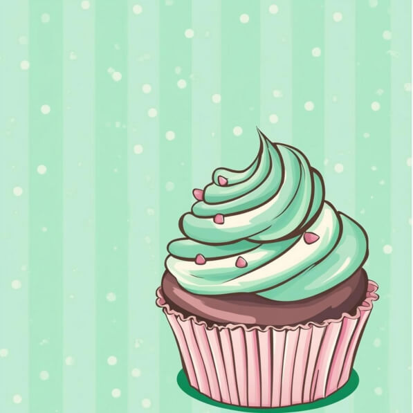 Download Stylized Cupcake with Mint Green Frosting Backgrounds Online ...