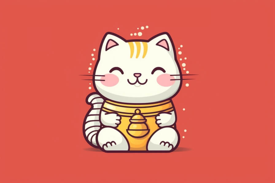 Download Cute Cartoon Cat with Yellow Collar Backgrounds Online ...