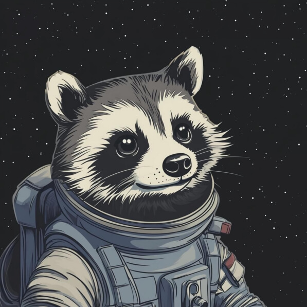 Download Raccoon Astronaut in Space Backgrounds Online - Creative Fabrica