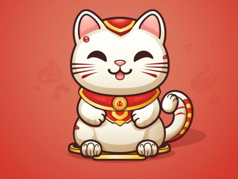 Download Cute Animated Lucky Cat Character Backgrounds Online ...