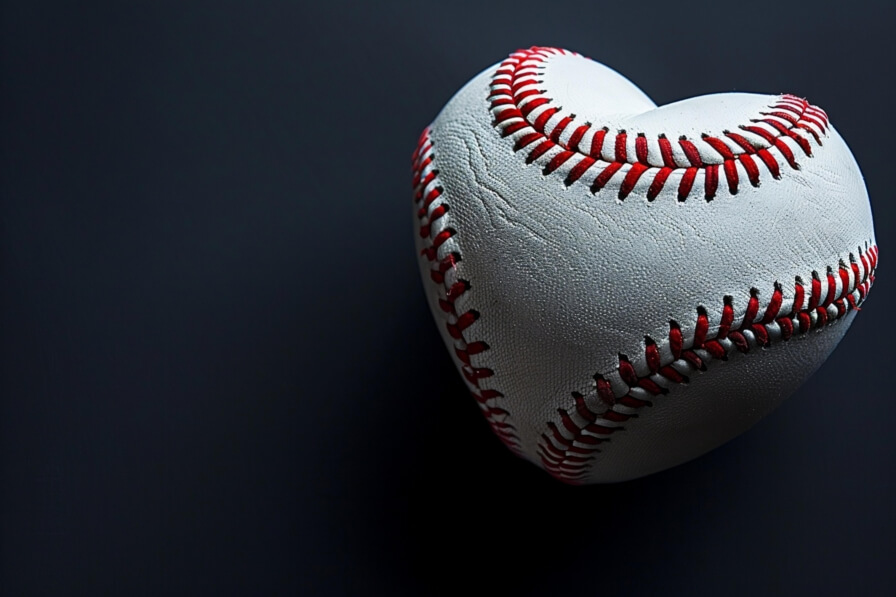 Download Heart-Shaped Baseball on Dark Background Backgrounds Online ...