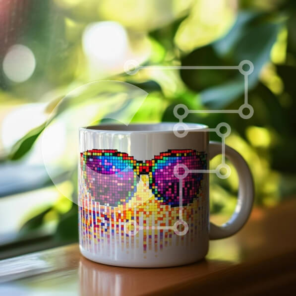 Download Pixelated Sunglasses Mug Stockphotos Online - Creative Fabrica