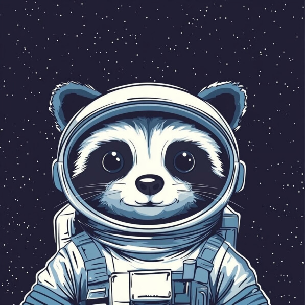 Download Cartoon Raccoon Astronaut in Space Backgrounds Online ...