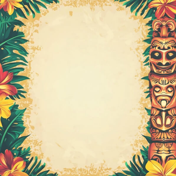Download Tropical Border with Totem Pole Backgrounds Online - Creative ...