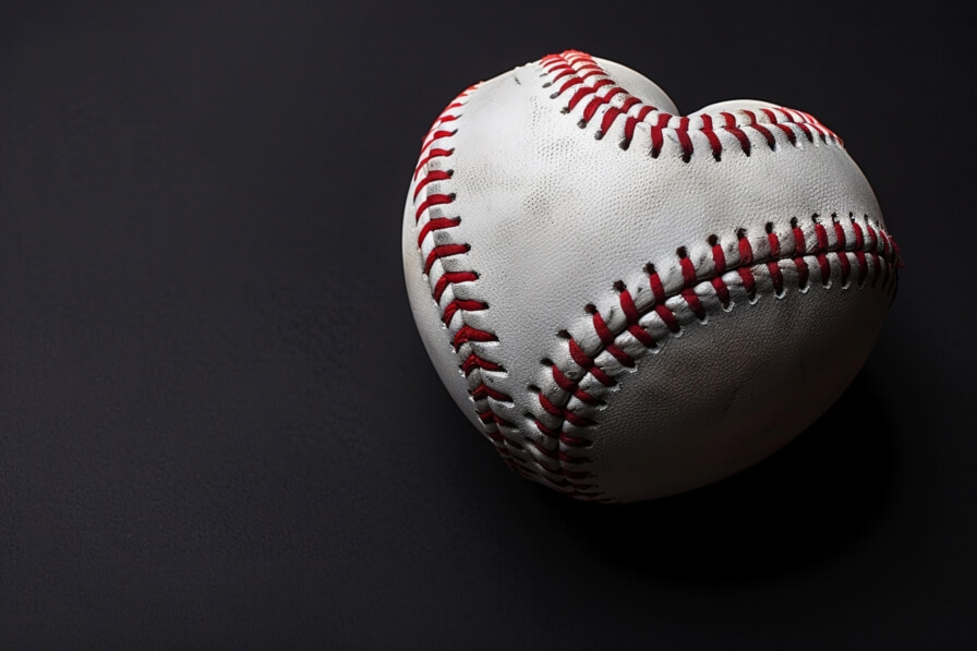 Download Heart-Shaped Baseball on Dark Background Backgrounds Online ...