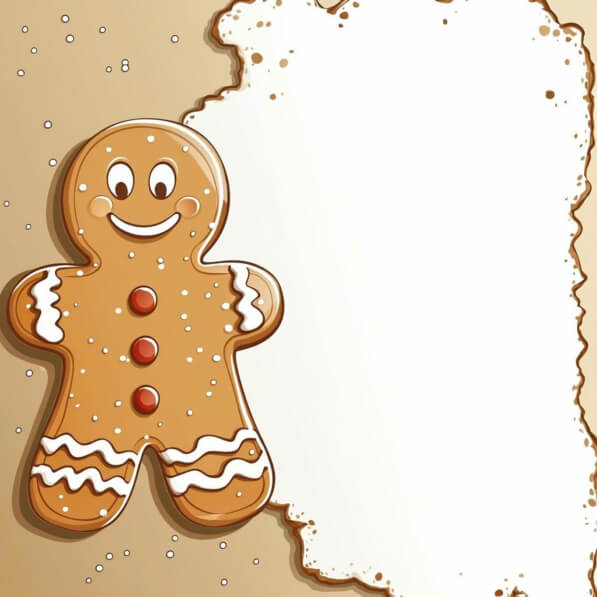 Download Cheerful Gingerbread Man Cookie with Blank Space Backgrounds ...