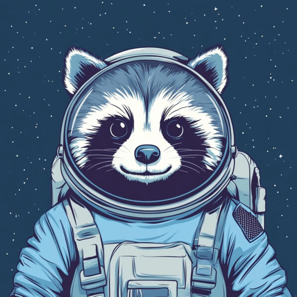 Download Raccoon Astronaut in Space Backgrounds Online - Creative Fabrica