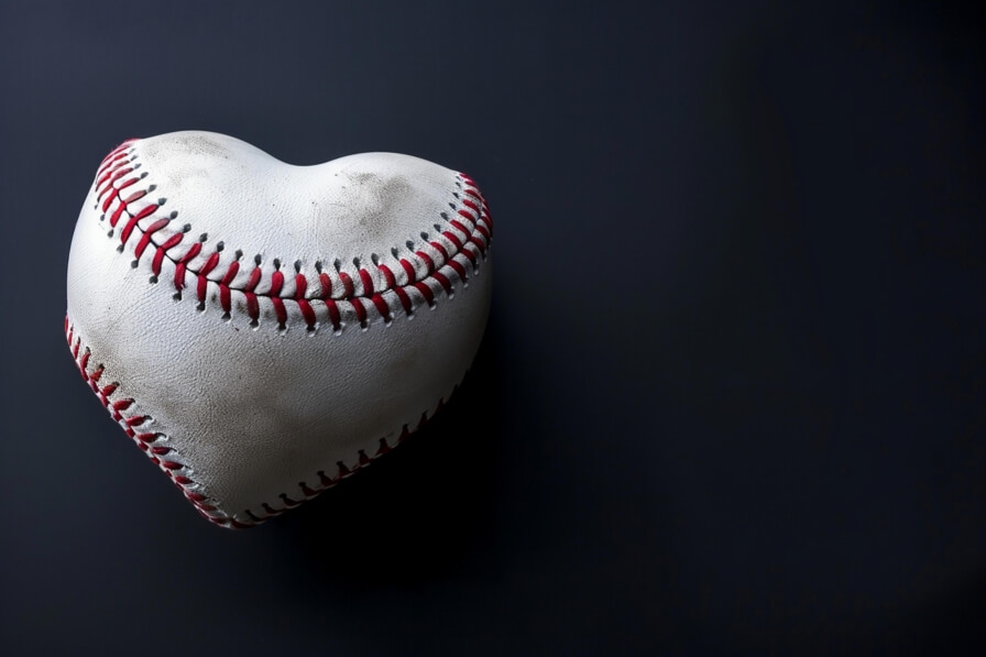 Download Heart-Shaped Baseball on Dark Background Backgrounds Online ...