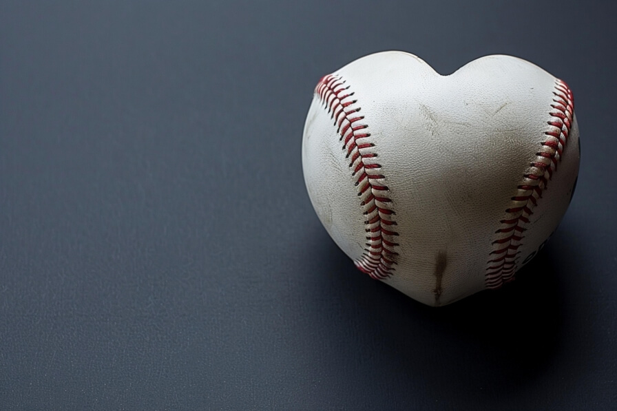 Download Heart-shaped Baseball on Dark Background Backgrounds Online ...