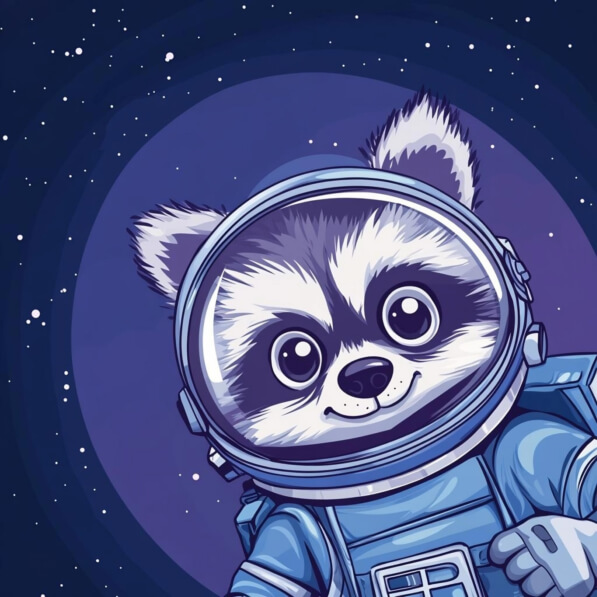 Download Adventurous Raccoon Astronaut in Space Backgrounds Online ...