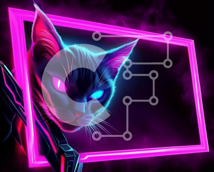 Download Stylized Neon Cat Stockphotos Online - Creative Fabrica